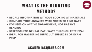 How to Do the Blurting Method: Master This Study Technique